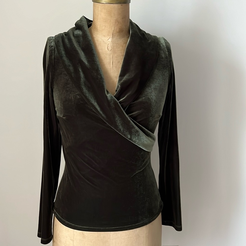1990’s Vintage Emerald Green Velvet Top - Gem